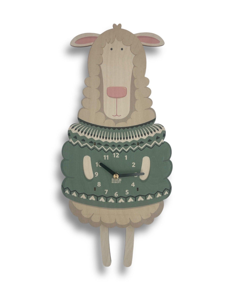 Sheep Clock | Lamb Clock | Kids Wall Clock | Sheep Pendulum Clock ...