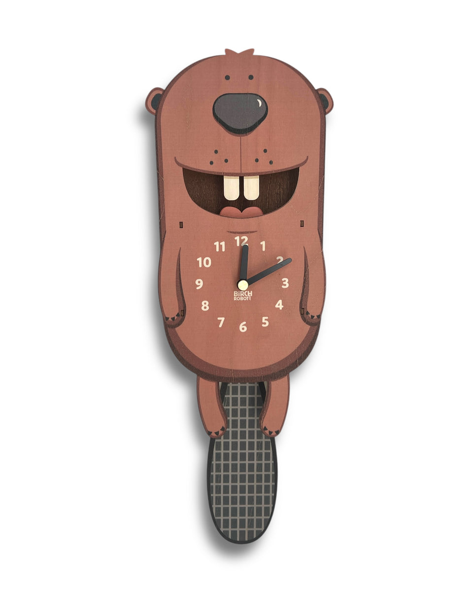 Beaver Pendulum Clock for Kids | Woodland Decor | Beaver Wall Clock ...