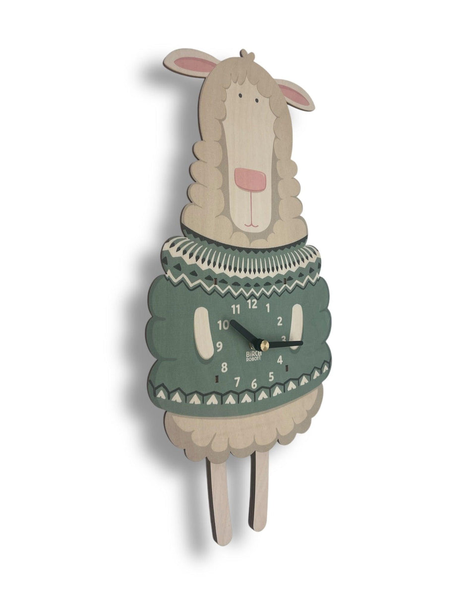 Sheep Clock | Lamb Clock | Kids Wall Clock | Sheep Pendulum Clock ...