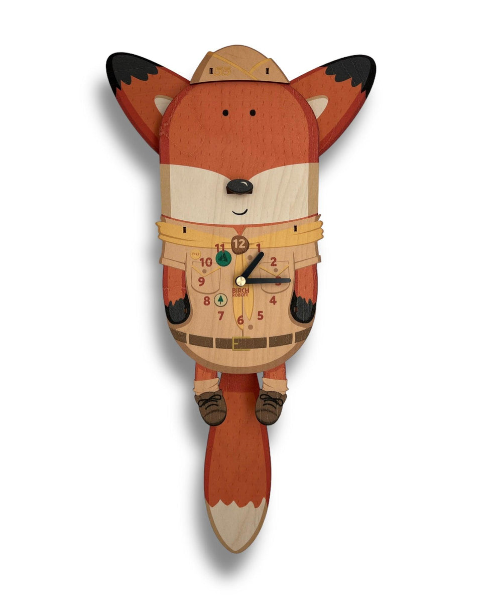 Woodland Nursery Decor | Fox Clock | Fox Pendulum Clock Playroom Decor ...