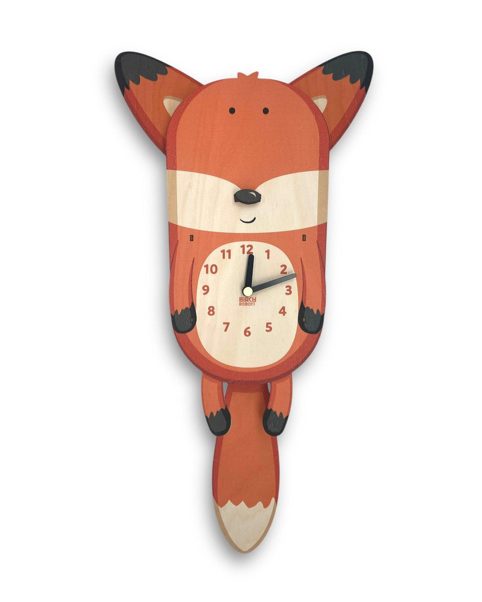 Woodland Nursery Decor | Fox Clock | Fox Pendulum Clock Playroom Decor ...