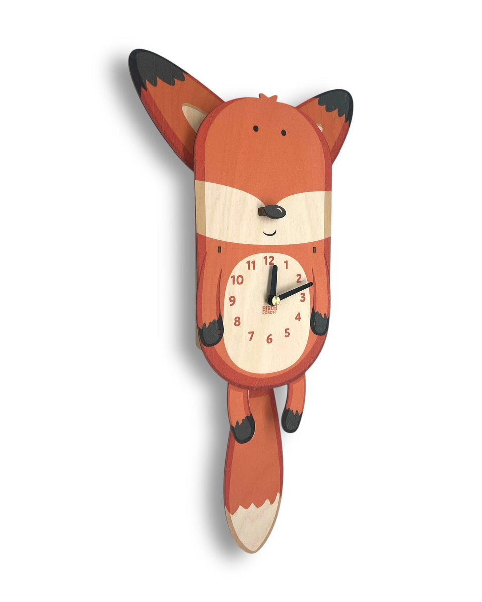 Woodland Nursery Decor | Fox Clock | Fox Pendulum Clock Playroom Decor ...