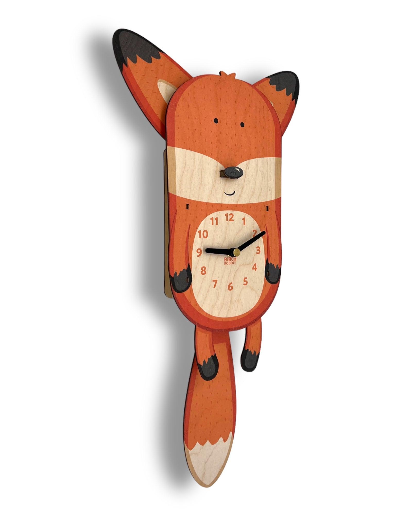 Woodland Nursery Decor | Fox Clock | Fox Pendulum Clock Playroom Decor ...