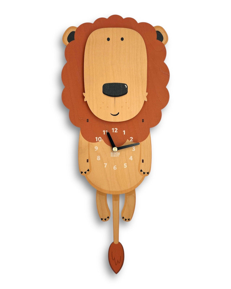 Kids Clock | Lion Pendulum Clock for Kids | Safari Decor | Lion Clock ...