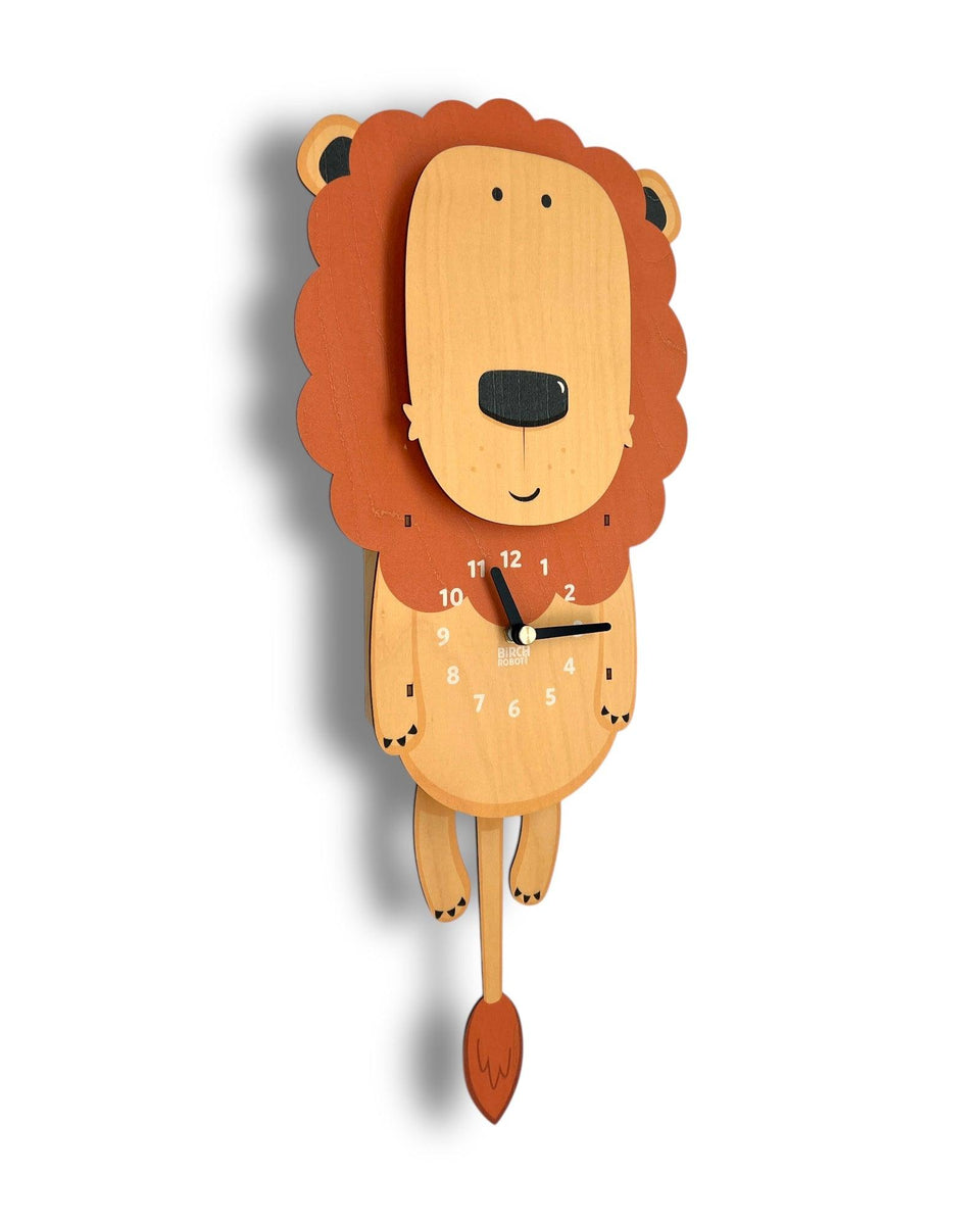 Kids Clock | Lion Pendulum Clock for Kids | Safari Decor | Lion Clock ...