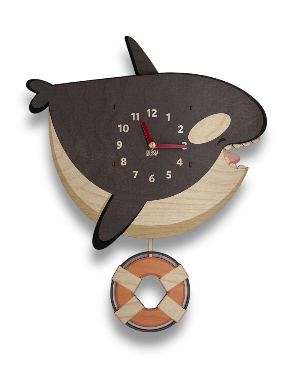 Kids Clock - Orca Pendulum Clock for Children - Ocean Animals Decor ...