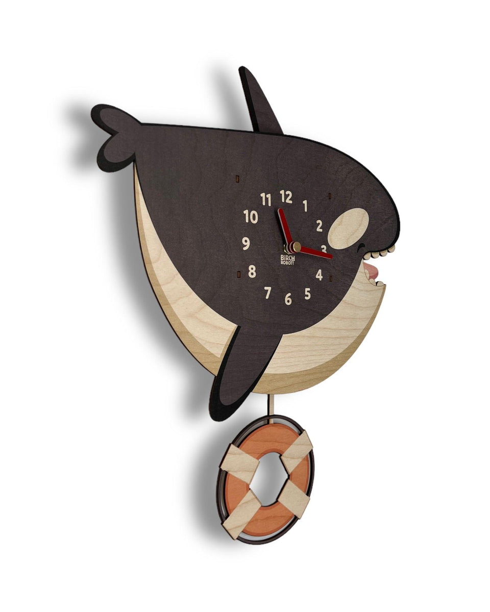 Kids Clock - Orca Pendulum Clock for Children - Ocean Animals Decor ...