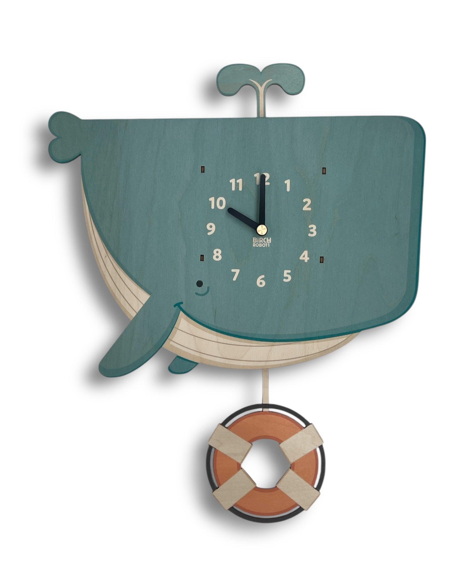 Kids Clock - Whale Pendulum Clock for Children - Ocean Animals Decor ...