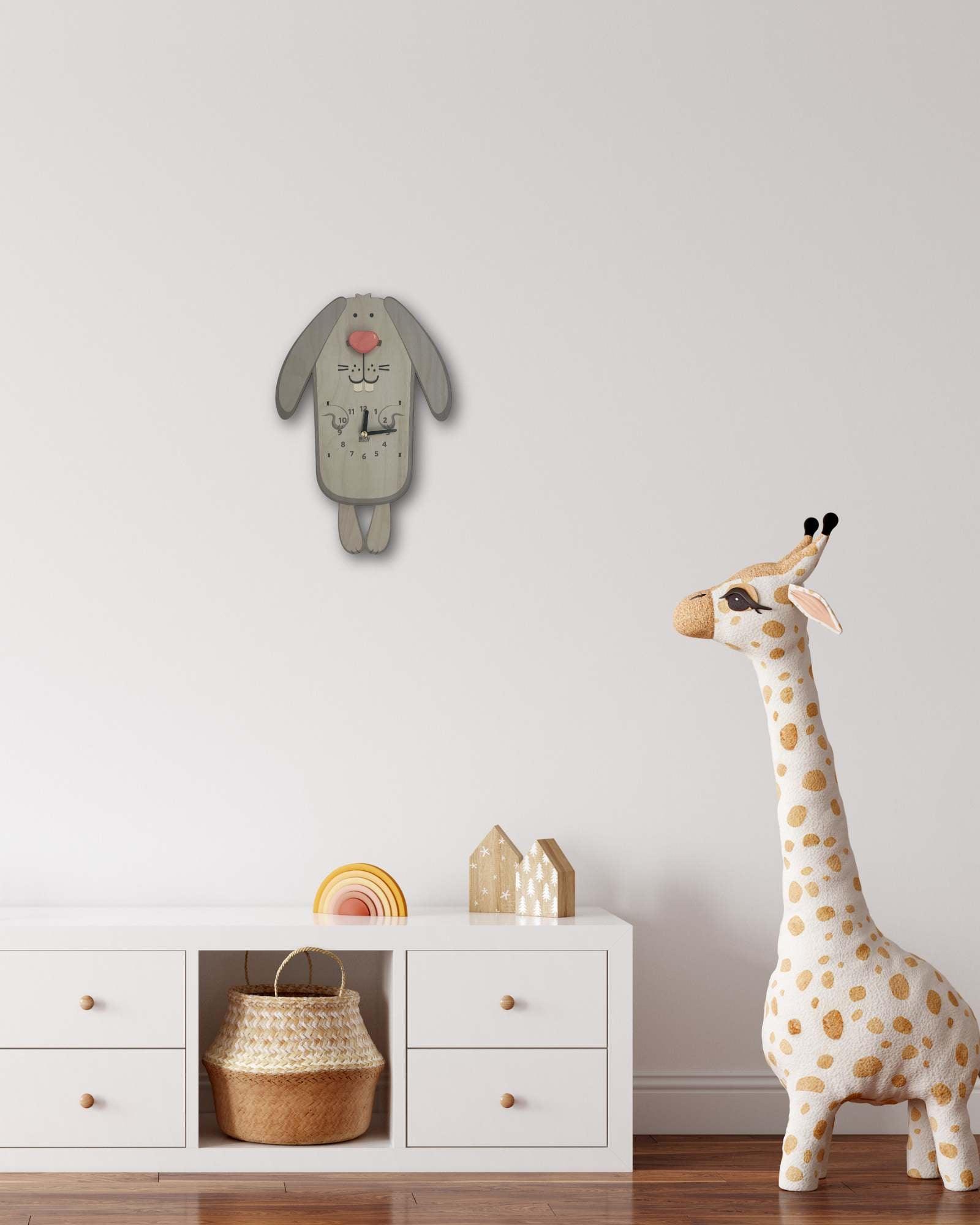 Kids Clocks | Rabbit Clock | Kids Wall Clock | Bunny Pendulum Clock ...
