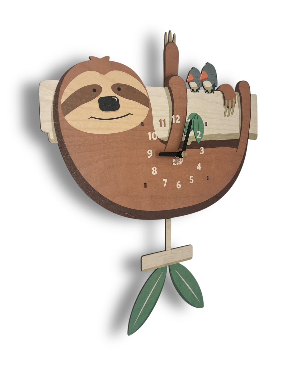 Kids Clocks | Sloth Clock | Kids Wall Clock | Sloth Pendulum Clock ...