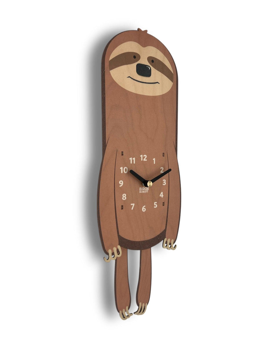 Sloth Clock | Sloth Gift | Kids Wall Clock | Sloth Pendulum Clock ...