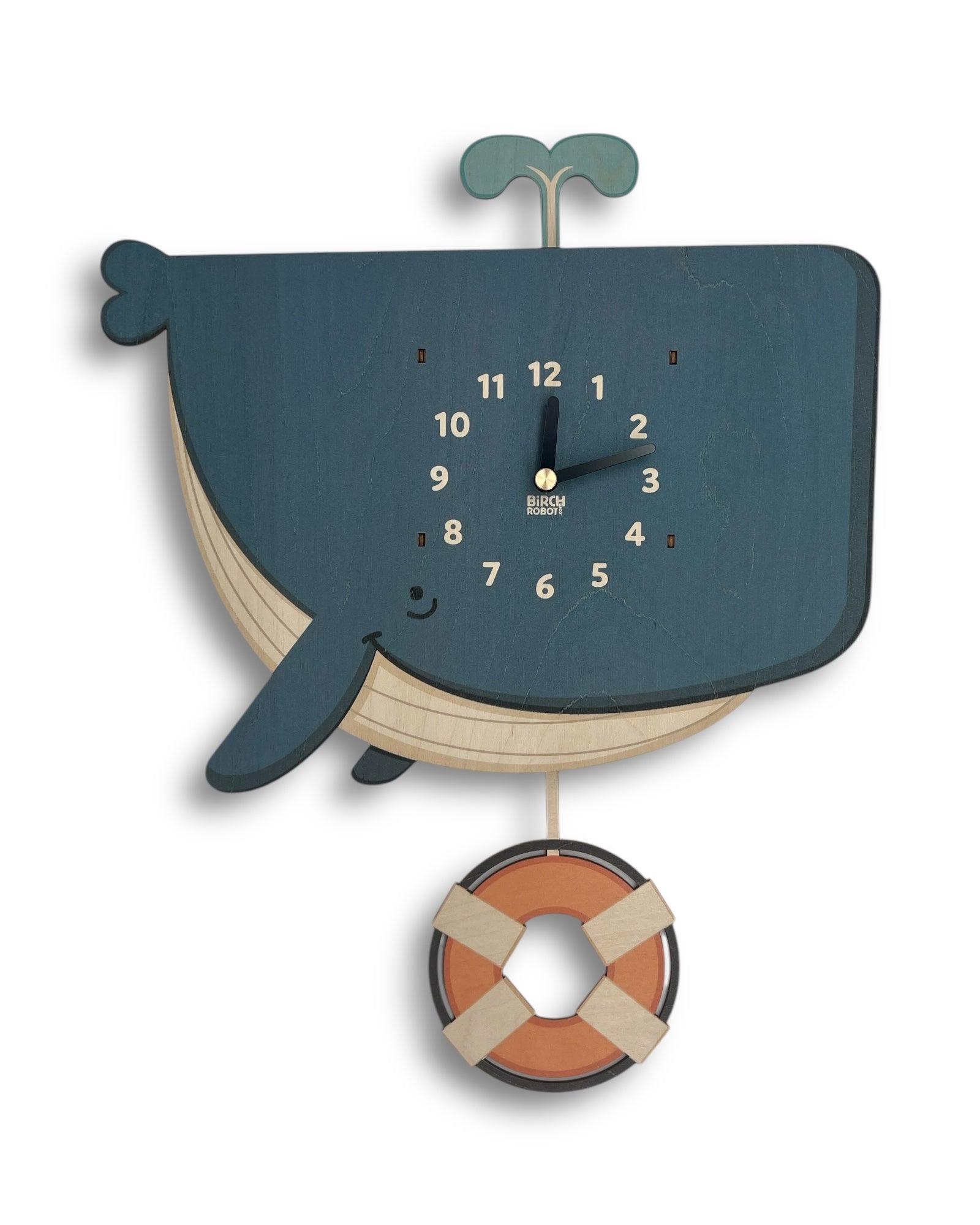 Kids Clock - Whale Pendulum Clock for Children - Ocean Animals Decor ...