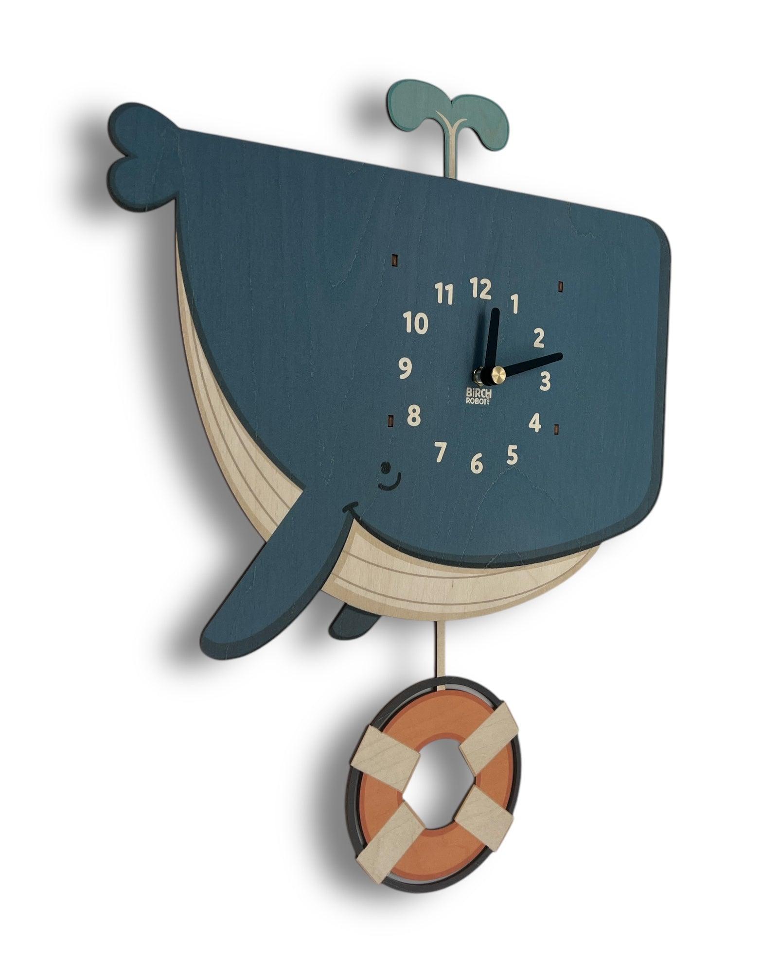 Kids Clock - Whale Pendulum Clock for Children - Ocean Animals Decor ...