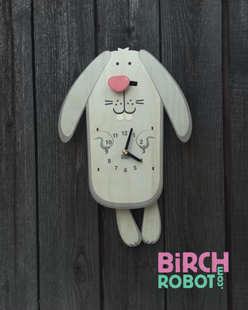 Kids Clocks | Rabbit Clock | Kids Wall Clock | Bunny Pendulum Clock ...