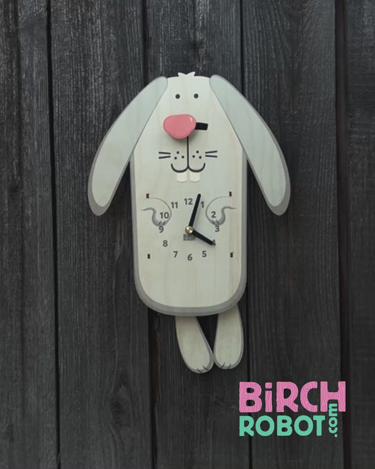 Kids Clocks | Rabbit Clock | Kids Wall Clock | Bunny Pendulum Clock ...
