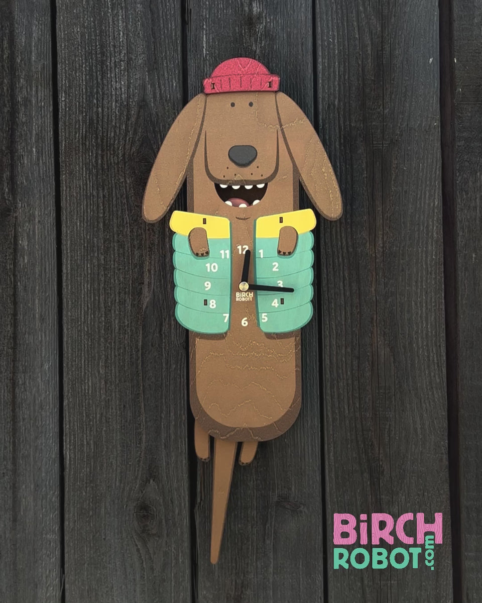 Dachshund Clock | Weiner Dog Clock | Kids Wall Clock | Puppy Pendulum ...