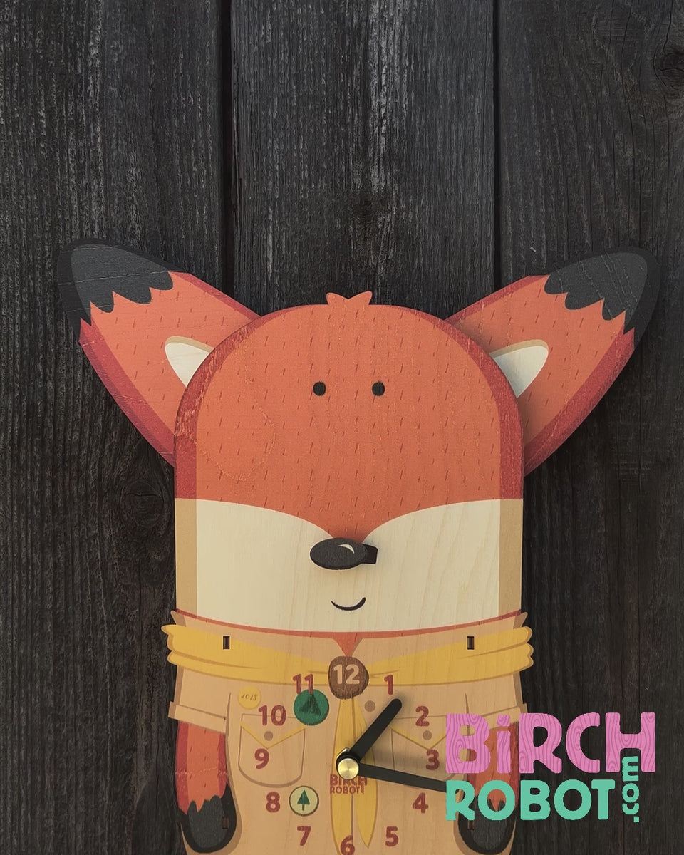 Woodland Nursery Decor | Fox Clock | Fox Pendulum Clock Playroom Decor ...