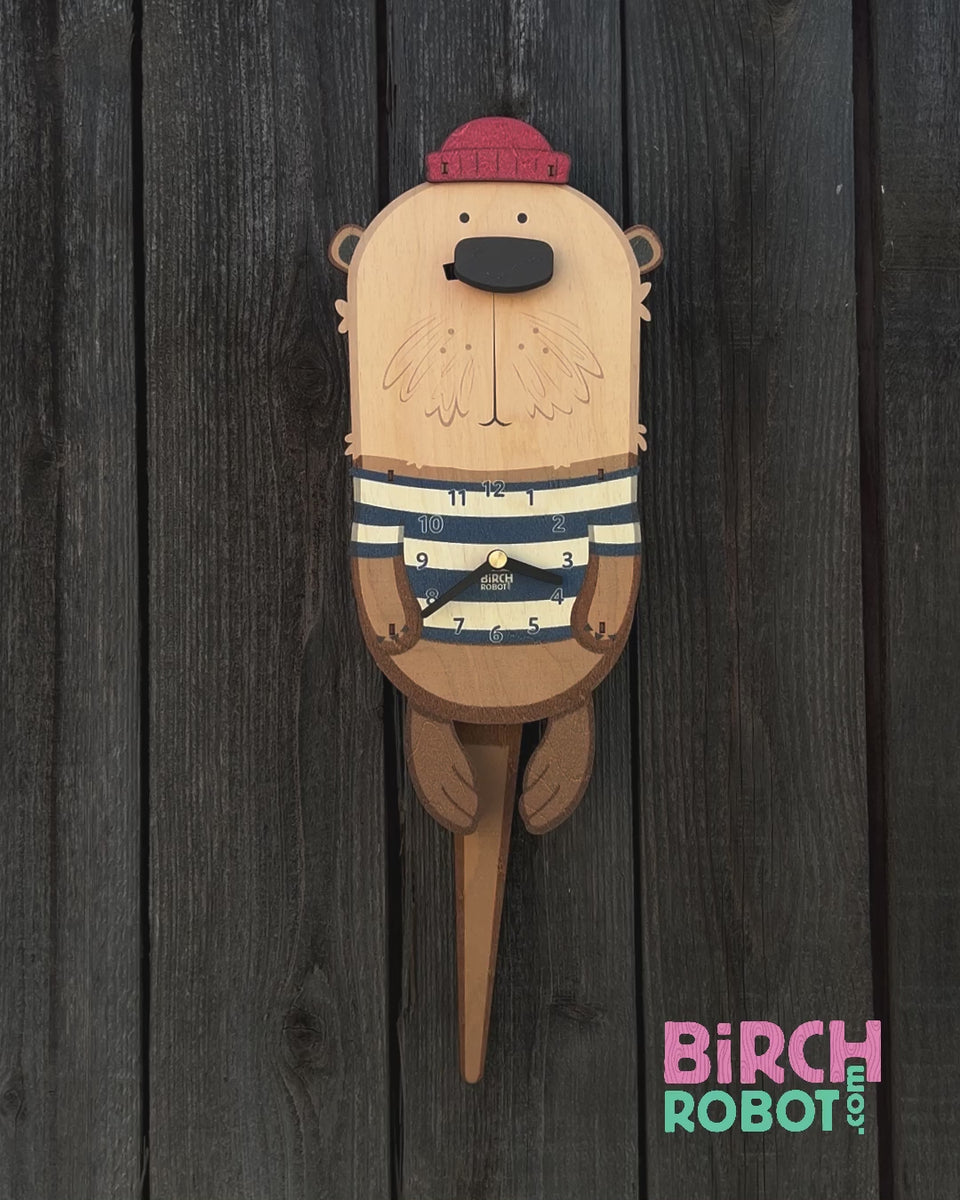 Kids Clocks | Otter Clock | Kids Wall Clock | Sea Otter Pendulum Clock ...