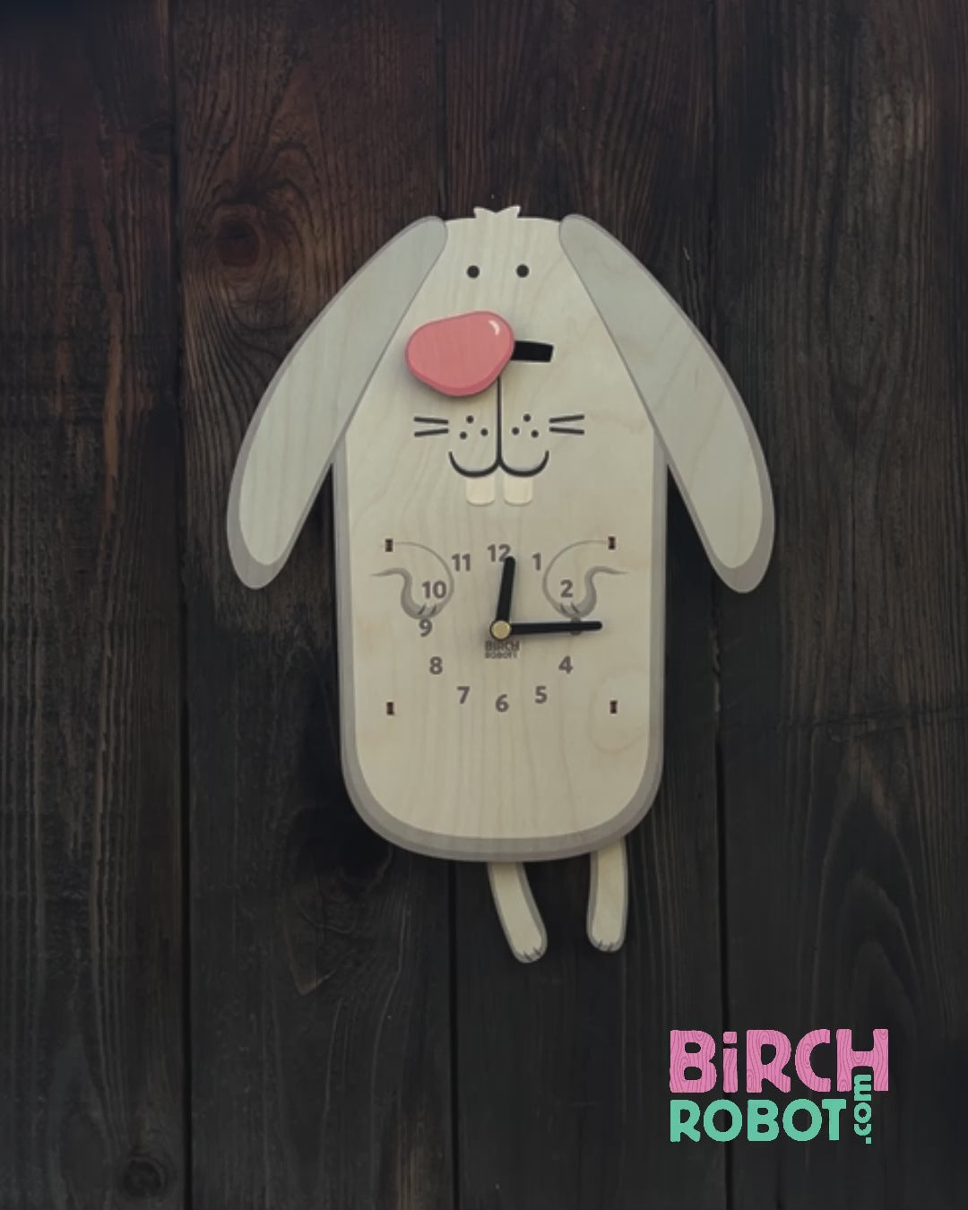 Kids Clocks | Rabbit Clock | Kids Wall Clock | Bunny Pendulum Clock ...