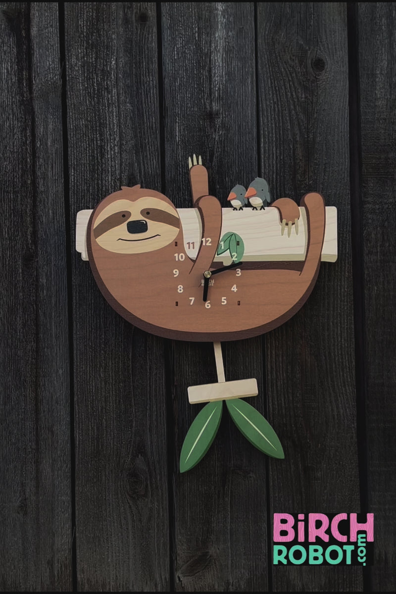 Kids Clocks | Sloth Clock | Kids Wall Clock | Sloth Pendulum Clock ...