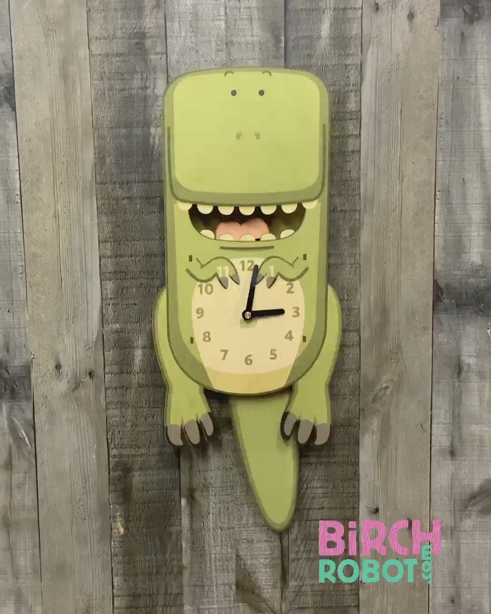 Kids Clock - T-Rex Dinosaur Pendulum Clock for Kids - Dinosaur Clock ...