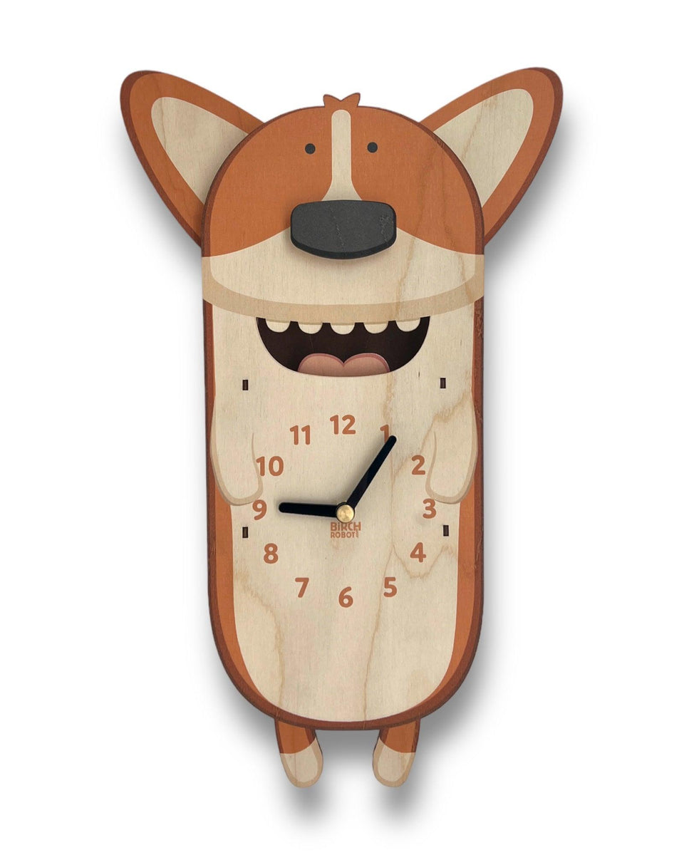 Kids Clocks | Corgi Clock | Kids Wall Clock | Puppy Pendulum Clock ...