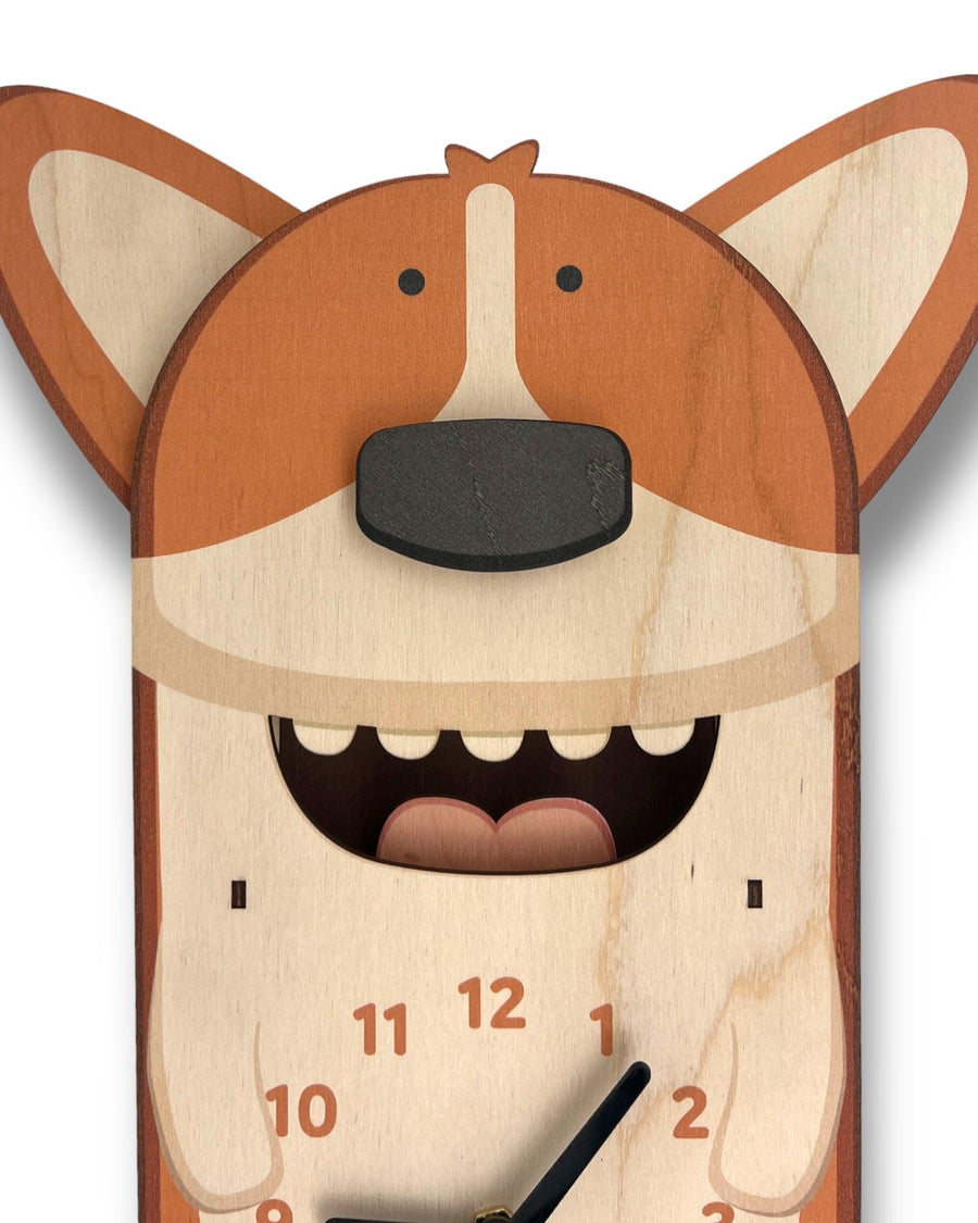 Kids Clocks | Corgi Clock | Kids Wall Clock | Puppy Pendulum Clock ...
