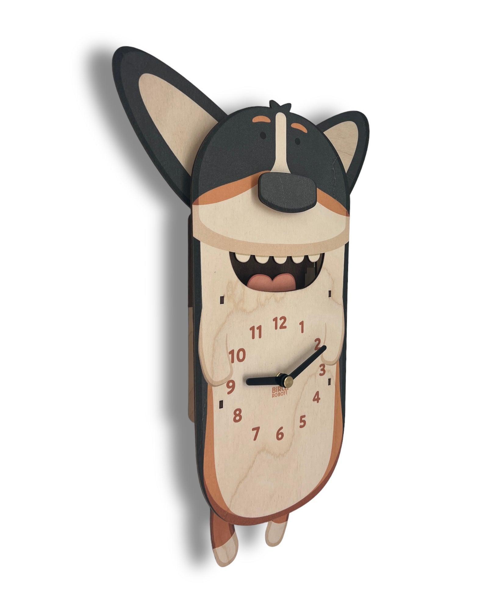 Kids Clocks | Corgi Clock | Kids Wall Clock | Puppy Pendulum Clock ...