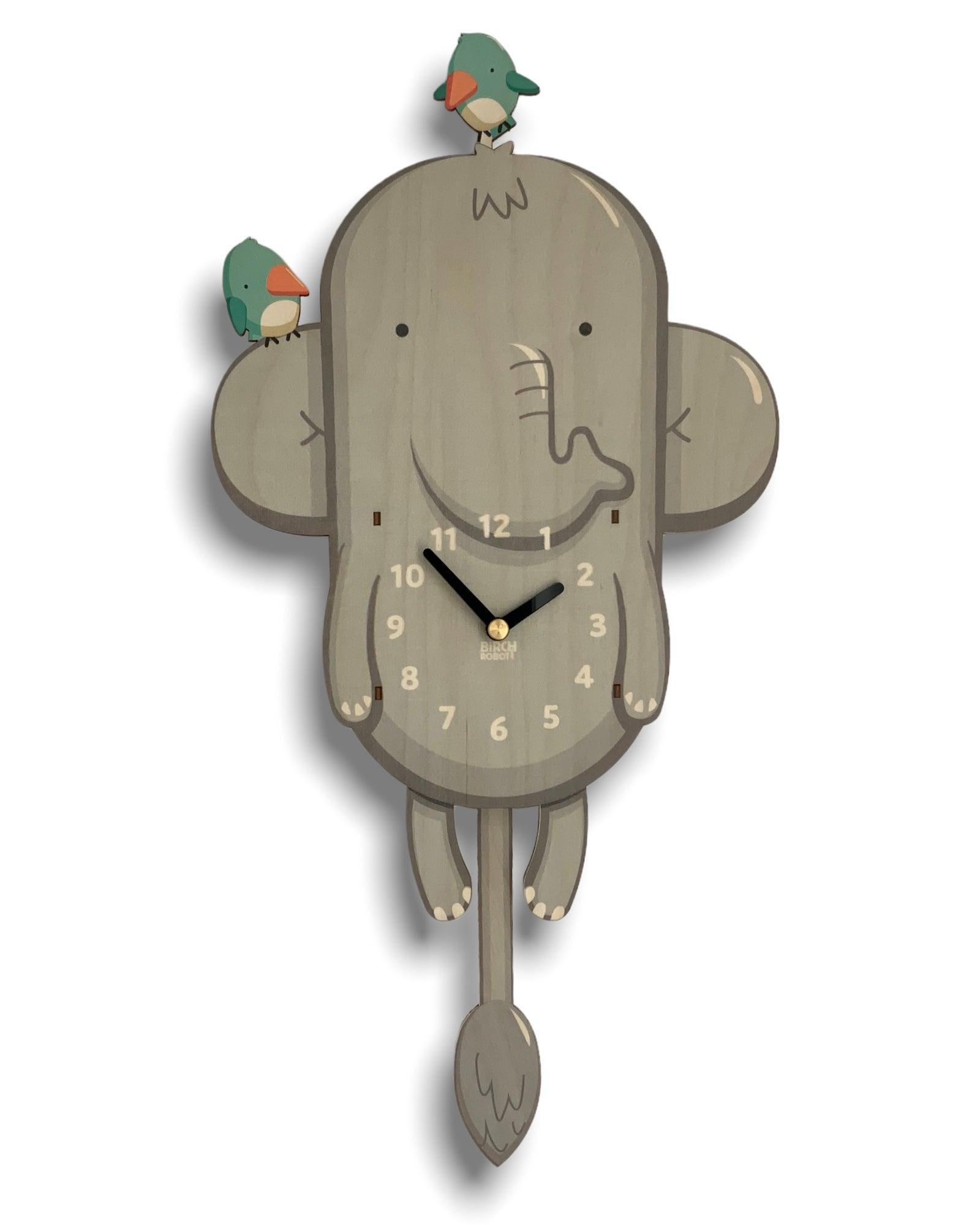 Kids Clock | Elephant Pendulum Clock | Elephant Clock | Safari Animals ...