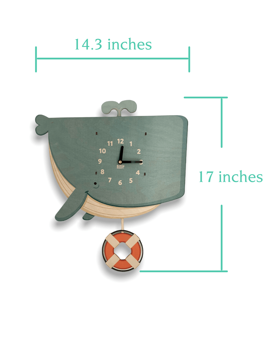 Kids Clock - Whale Pendulum Clock for Children - Ocean Animals Decor ...