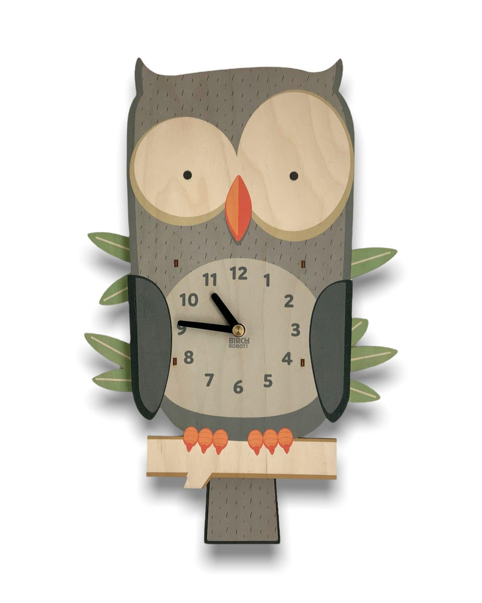 Kids Clocks | Owl Clock | Kids Wall Clock | Owl Pendulum Clock – Birch ...