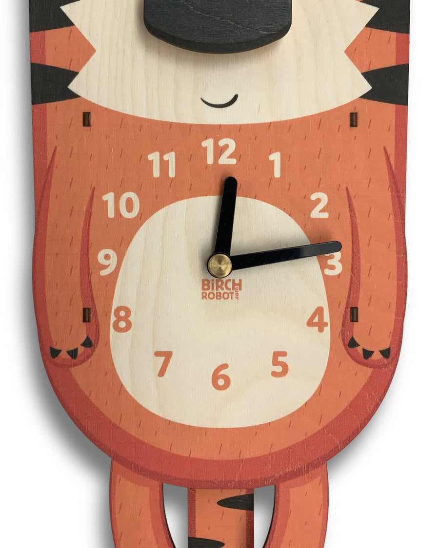 Rufus the Tiger Pendulum Wall Clock – Birch Robot