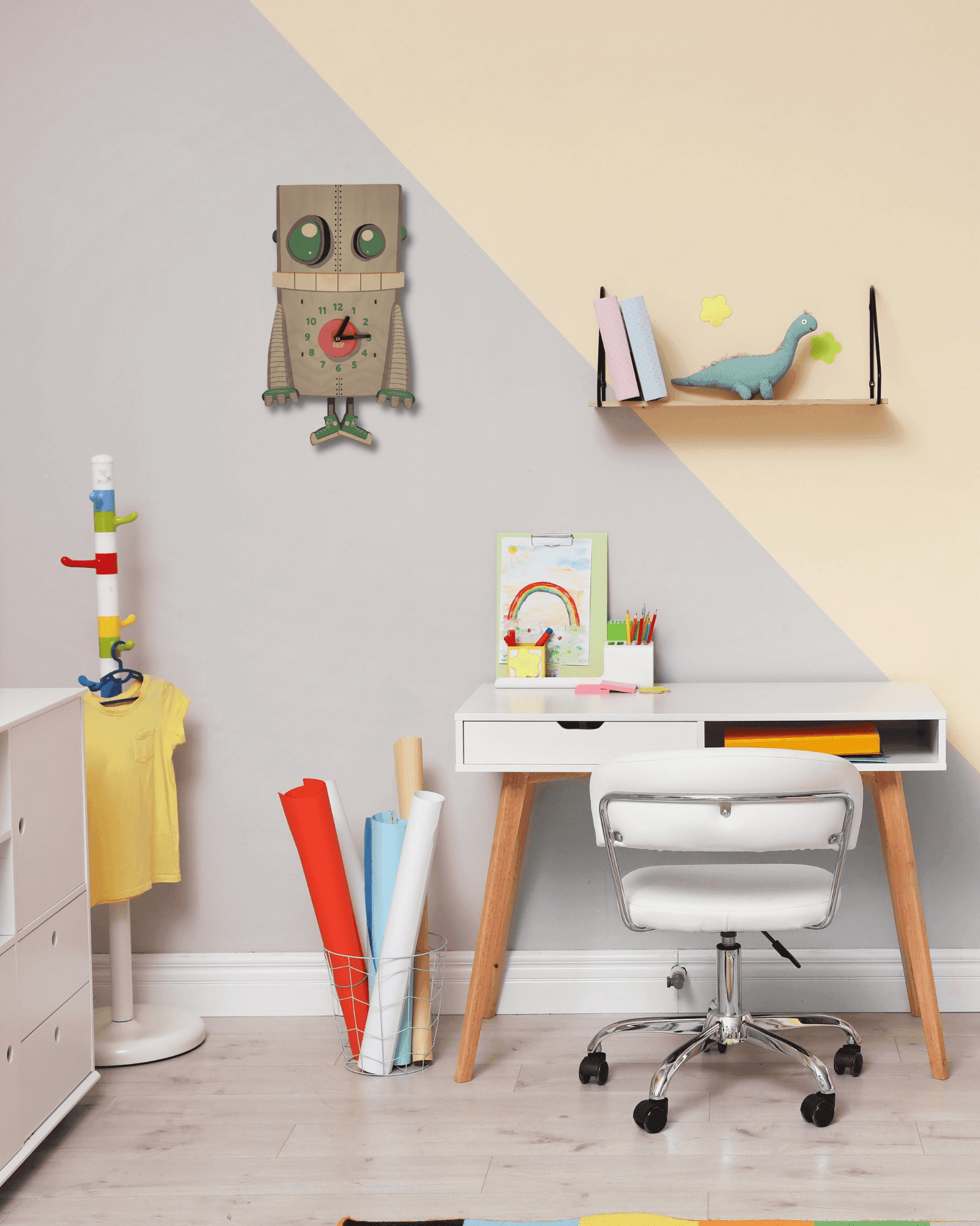 Birch Robot - We Make Kids Clocks - Pendulum Wall Clocks for Children