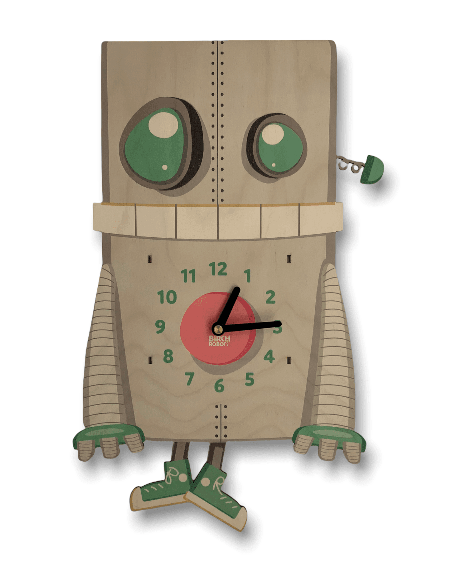 Birch Robot - We Make Kids Clocks - Pendulum Wall Clocks for Children