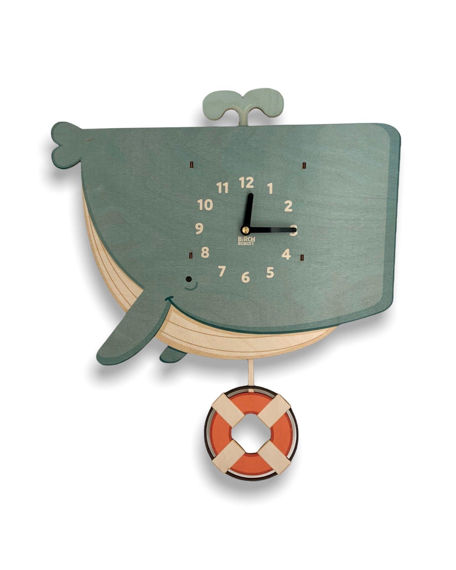 Kids Clock - Whale Pendulum Clock for Children - Ocean Animals Decor ...